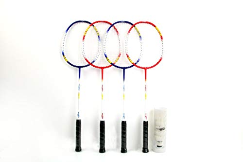 Pro Impact Badminton Set Aluminum Head w/Steel Shaft - Includes Rackets ...
