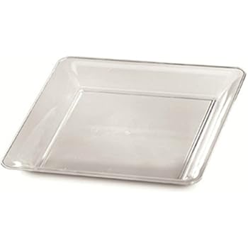 Amazon.com | 25 Clear Plastic Trays Disposable Platters 14" by 14 ...