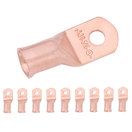 SELTERM 10pcs 3/0 AWG - 5/16" Stud - Battery Lugs, Heavy Duty Wire Lugs ...