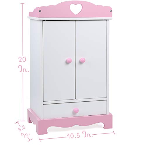 Beverly Hills 18 Inch Doll Furniture Closet - Wooden Wardrobe with 3 ...