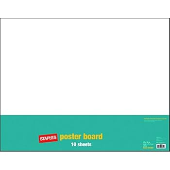 Amazon.com : Staples White Poster Boards, 10-Pack, 22" x 28" : Office ...