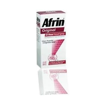 Amazon.com: Afrin 12 Hour Decongestant Nasal Spray, Original, 1-Ounce ...