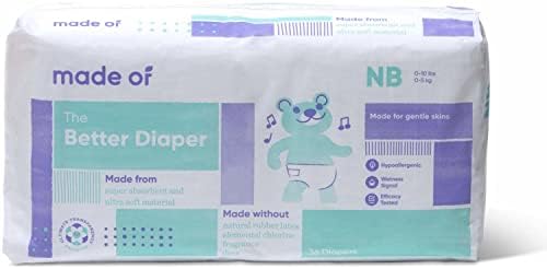 MADE OF Newborn Diapers - 10 Hour Absorbent Diapers, Diapers Sensitive ...