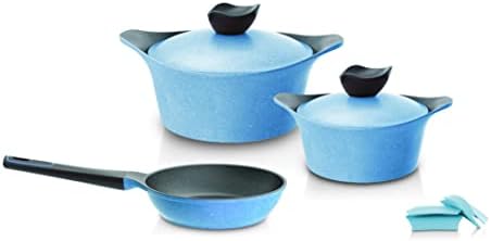 Neoflam Aeni Cooking set Blue Marble XM7.BM 7 pieces Cast Aluminum with ...