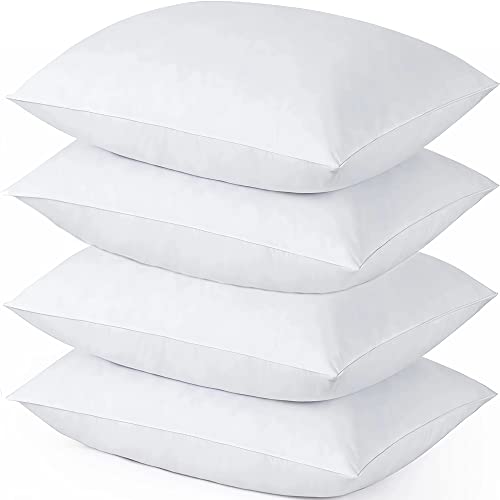 Acteb Bed Pillow Set of 4 Pack Standard Size Basic Sleeping Pillows ...