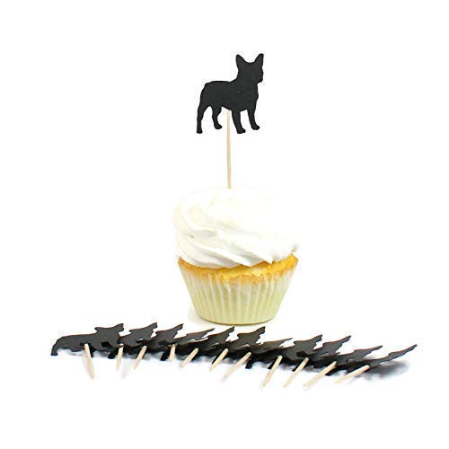 Amazon.com: French Bulldog Cupcake Toppers Set of 12 | Black Frenchie ...