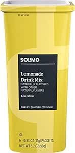 Amazon.com : Amazon Brand - Solimo Lemonade Drink Mix, (6 packets ...