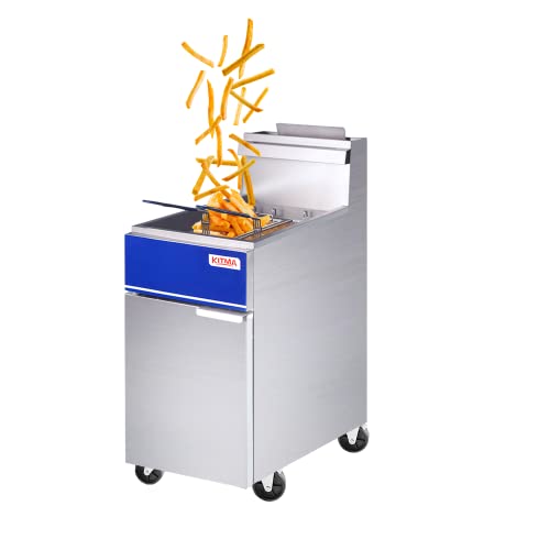 Kitma Commercial Deep Fryer - 50 lb. Natural Gas 4 Tube Floor Fryer ...