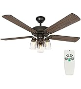 Amazon.com: 52 Inch Modern Style Indoor Ceiling Fan with Dimmable Light ...