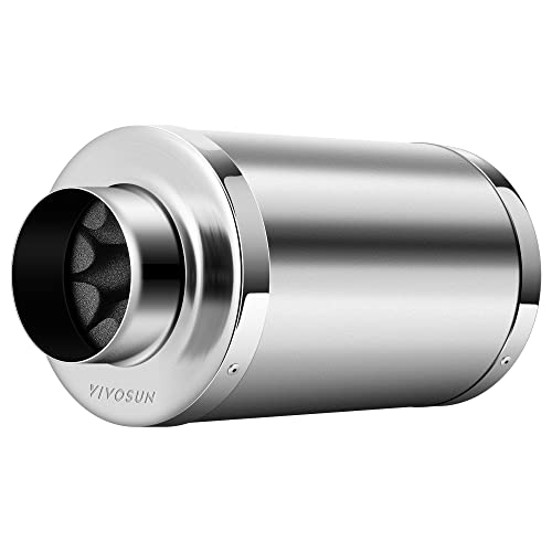 VIVOSUN 4 Inch Inline Duct Fan Noise Reducer Stainless Steel Silencer ...