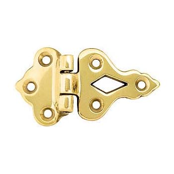 Antique Ice Box Hinge, Solid Brass 3/8" Offset Ice Box Hinge in Non Lacquered Brass ...