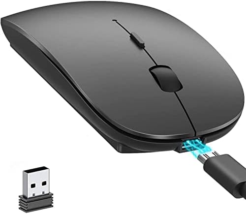 MOLOR Wireless Mouse, Slim Silent Rechargeable Ergonomic Computer Mouse ...