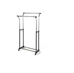 Amazon.com: Height Adjustable Double Garment Rack: Home & Kitchen