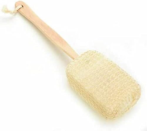 Long Handled Wooden Loofah Back Scrubber Spa Body Sponge Shower Bath ...