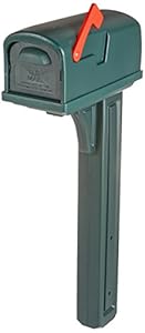 Rubbermaid CL10000G Standard Size Deluxe Plastic Mailbox and Post Combo ...