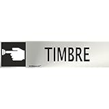 LLAMAR AL TIMBRE. CARTEL LETRERO ADHESIVO 18 X 6 CMS. PLACA ADHESIVA ...
