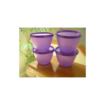 Amazon.com: Tupperware Set of 4 Refrigerator Bowls 14 Ounce Red ...