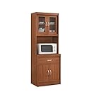 Amazon.com: Hodedah Long Standing Kitchen Cabinet with Top & Bottom ...