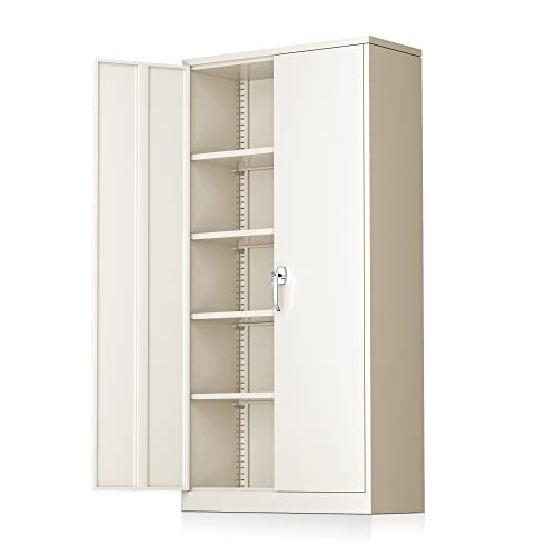 Atripark Metal Storage Cabinet with Doors, Lockable Steel Cabinet with ...