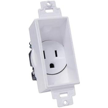 Leviton 688-W 15 Amp, 125 Volt, 1 Gang Recessed Single Receptacle ...