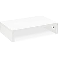 White Monitor Stand Riser-2 Pack,Wood 2 Tier Adjustable Monitor Stand ...