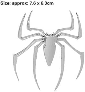 Amazon.com: uxcell 3D Spider Car Chrome Emblems Badges Sticker Silvery ...