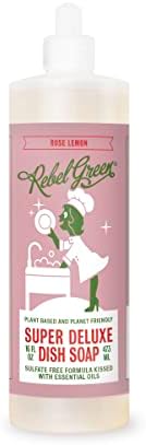 Rebel Green Super Deluxe Dish Soap - Natural Dishwashing Soap - Liquid ...