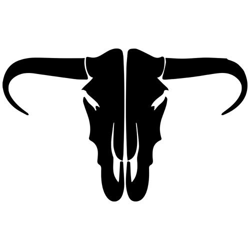Amazon.com: Longhorn Bull Skull Decal Sticker (black, mirrored), Decal ...