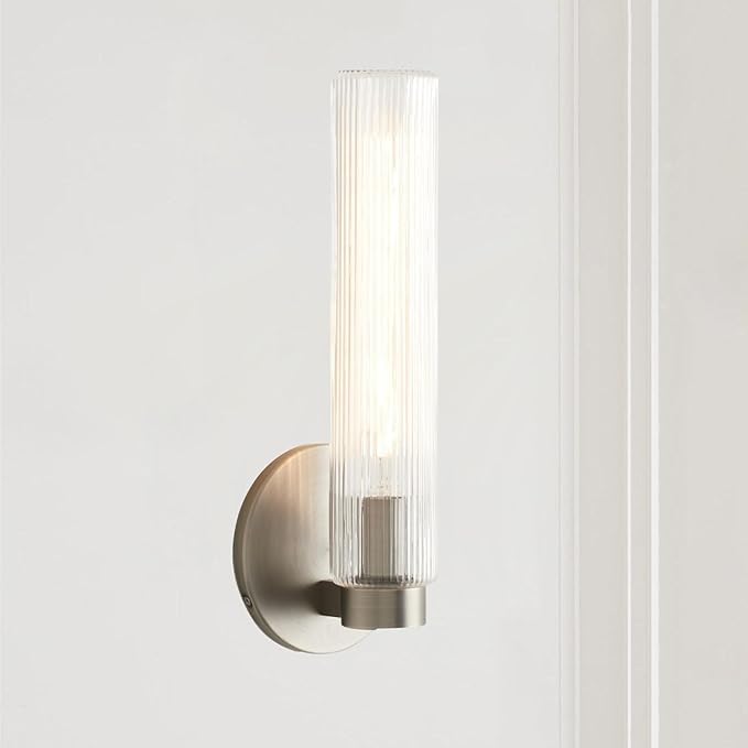 Radiant Fluted Glow Sconce,Fluted Glass Shade,Textural Touch,Sleek ...