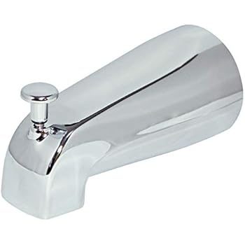 Tub Spout with Push and Pull Diverter, 3/4 inch to 1/2 inch IPS Face ...