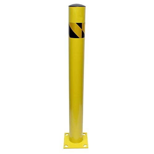 BISupply Parking Bollard – 42in Street Bollard Parking Post, Metal Sign ...