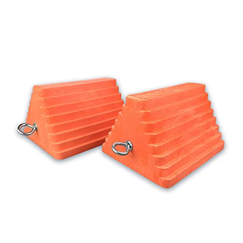 HOXWELL Premium 2 pcs Heavy Duty Wheel Tire Chocks, Vehicle Chocks with ...