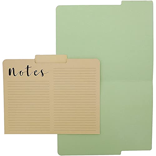 Lined File Folders, 1/3 Cut Tab Letter Size, Notes Section, 6 Colors ...