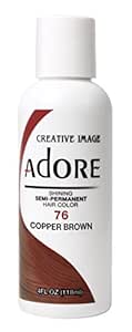 Amazon.com : Adore, SemiPermanent Haircolor 118ml, 076 Copper Brown, 4 ...