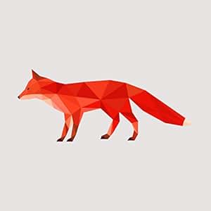 Amazon.com : Dark Orange Fox Geometric Artistic Decal - Five Inch Wide ...