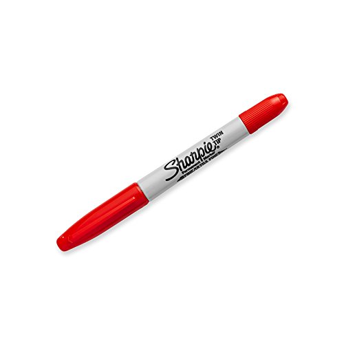 SHARPIE Twin Tip Permanent Markers, Fine and Ultra Fine, Red, 12 Count ...