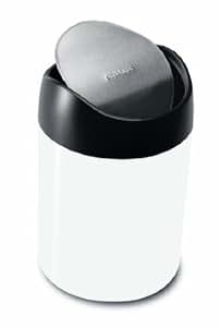 Amazon.com: simplehuman Countertop Trash Can, White Steel, 1.5 Liters ...