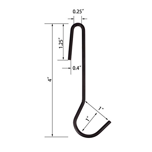 Flammi 10-Pack Heavy-Duty Pot Rack Hooks 4 Inches Long Rustproof Black ...