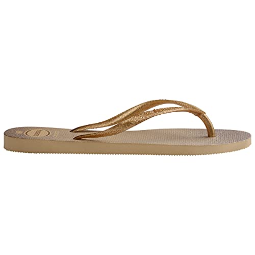 Havaianas Slim Glitter Gloss, Chanclas Mujer, Gold, 33/34 EU