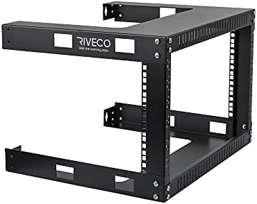 RIVECO 6U 19" Wall Mount Network Rack – 17.7" Deep 2 Post Shelf Open ...