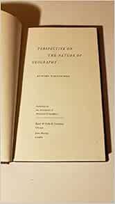 Perspective on the nature of Geography: Hartshorne, Richard: Amazon.com ...