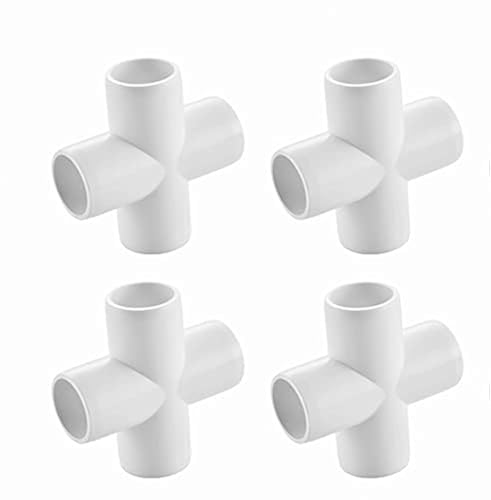 4 Pack 3/4 Inch Cross PVC Fittings PVC Furniture Grade Elbow Fittings ...