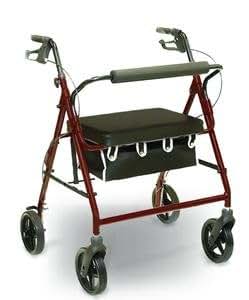 Amazon.com: 4 Wheel Rolling Walker with Shopping Basket, Padded Seat ...