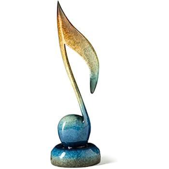 Amazon.com: Tooarts Music Note Glass Sculpture Home Decor Ornament Gift ...
