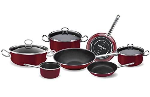 Vasconia Elegance 10-Piece Cookware Set (Dark Red) for Most Stove Tops ...