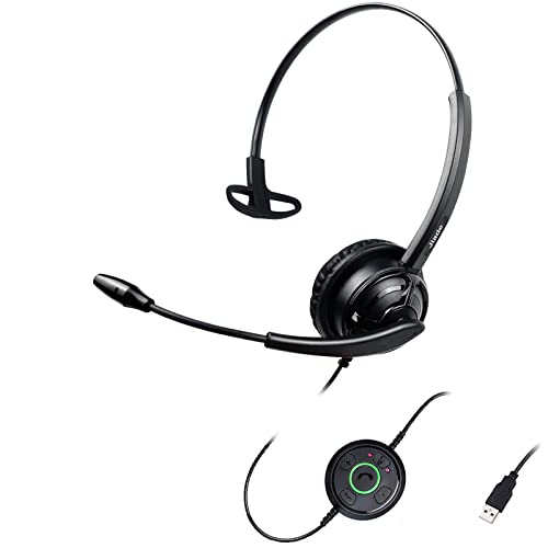 Jiade USB Headset with Microphone Noise Canceling for Call Center Skype ...