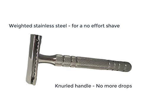Stainless Steel Double Edge Safety Razor for Men and Women - Fits All ...