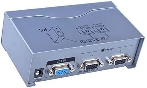 DTECH Powered VGA Splitter 1 in 2 out Video Distributor Box 500MHz High ...