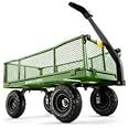 Amazon.com : Gorilla Carts 4GCG-NF 4 Cu. Ft. Poly Garden Dump Cart with No-Flat Tires, Black ...