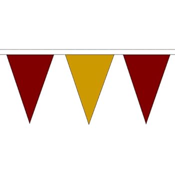 Amazon.com : Maroon and Gold Triangular String 54 Flag Polyester ...